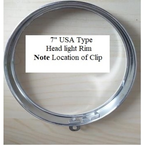 Headlamp Chrome Rim 7" USA Type